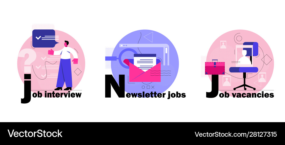 Hiring process concept 02 Royalty Free Vector Image