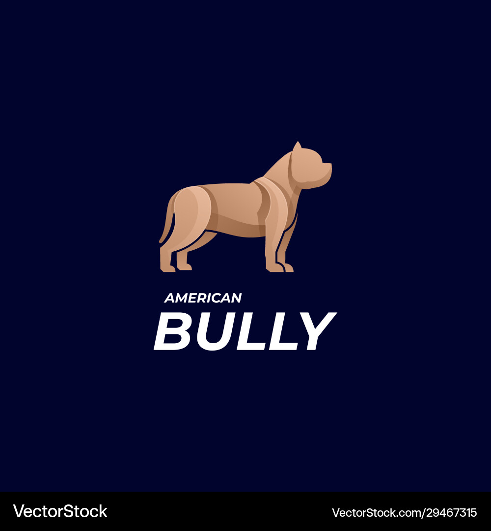 Logo american bully gradient colorful Royalty Free Vector