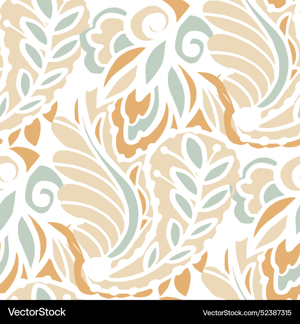 Seamless pattern with multicolor paisley print Vector Image