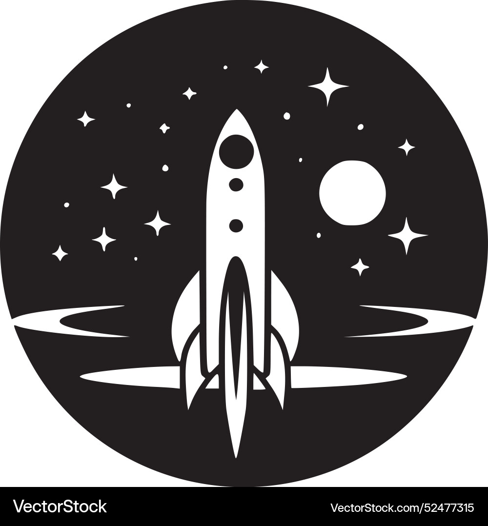 Space - black and white isolated icon Royalty Free Vector