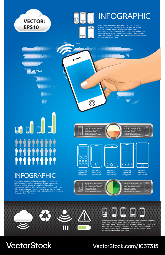 Telephone info graphic Royalty Free Vector Image