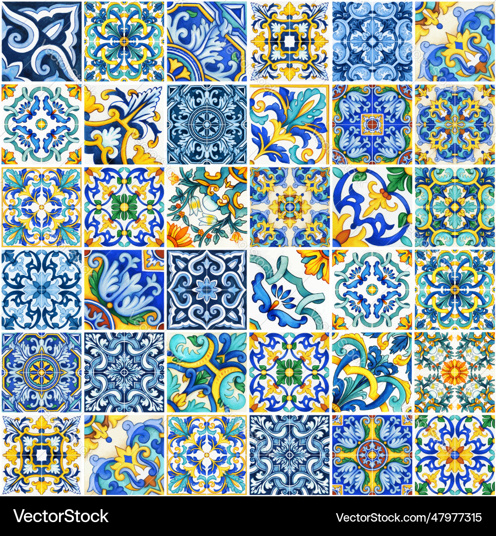 Traditional Azulejo Tile Pattern Royalty Free Vector Image