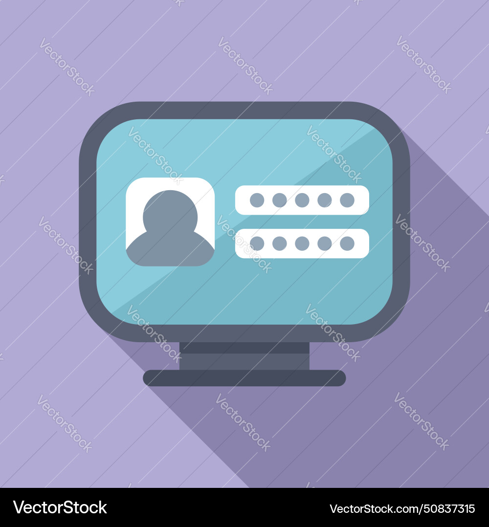 User account passcode icon flat computer Vector Image User account passcode icon flat computer Vector Image