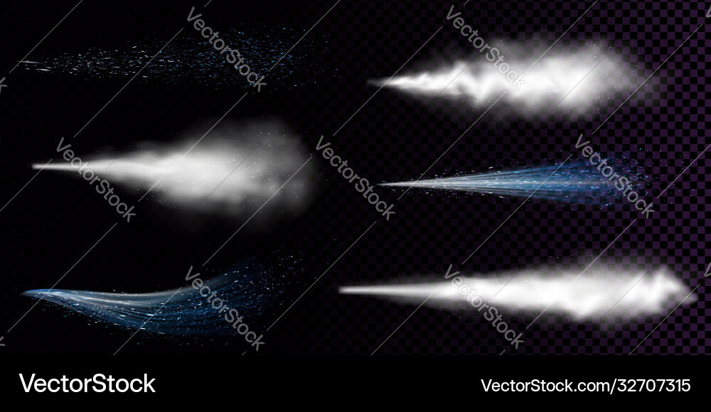 White dust spray set Royalty Free Vector Image