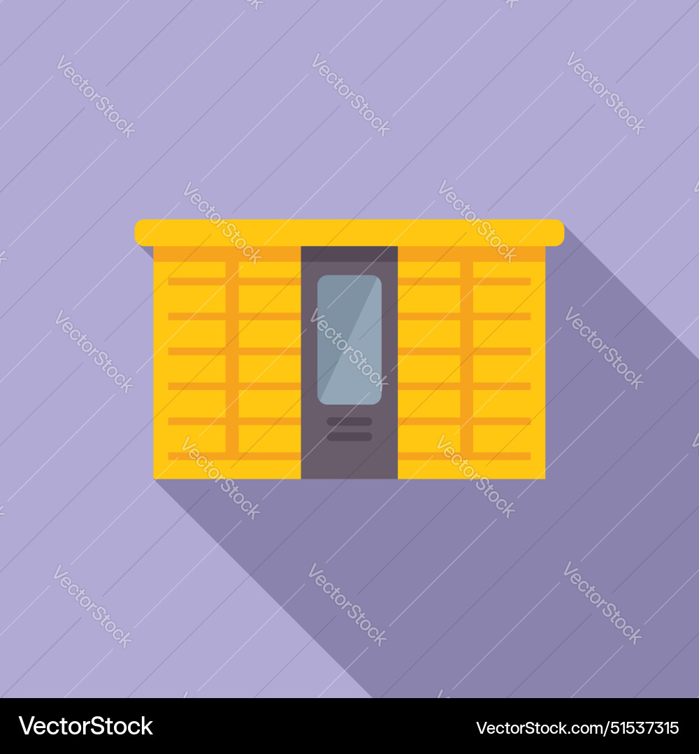 Yellow post office building mail delivery Vector Image