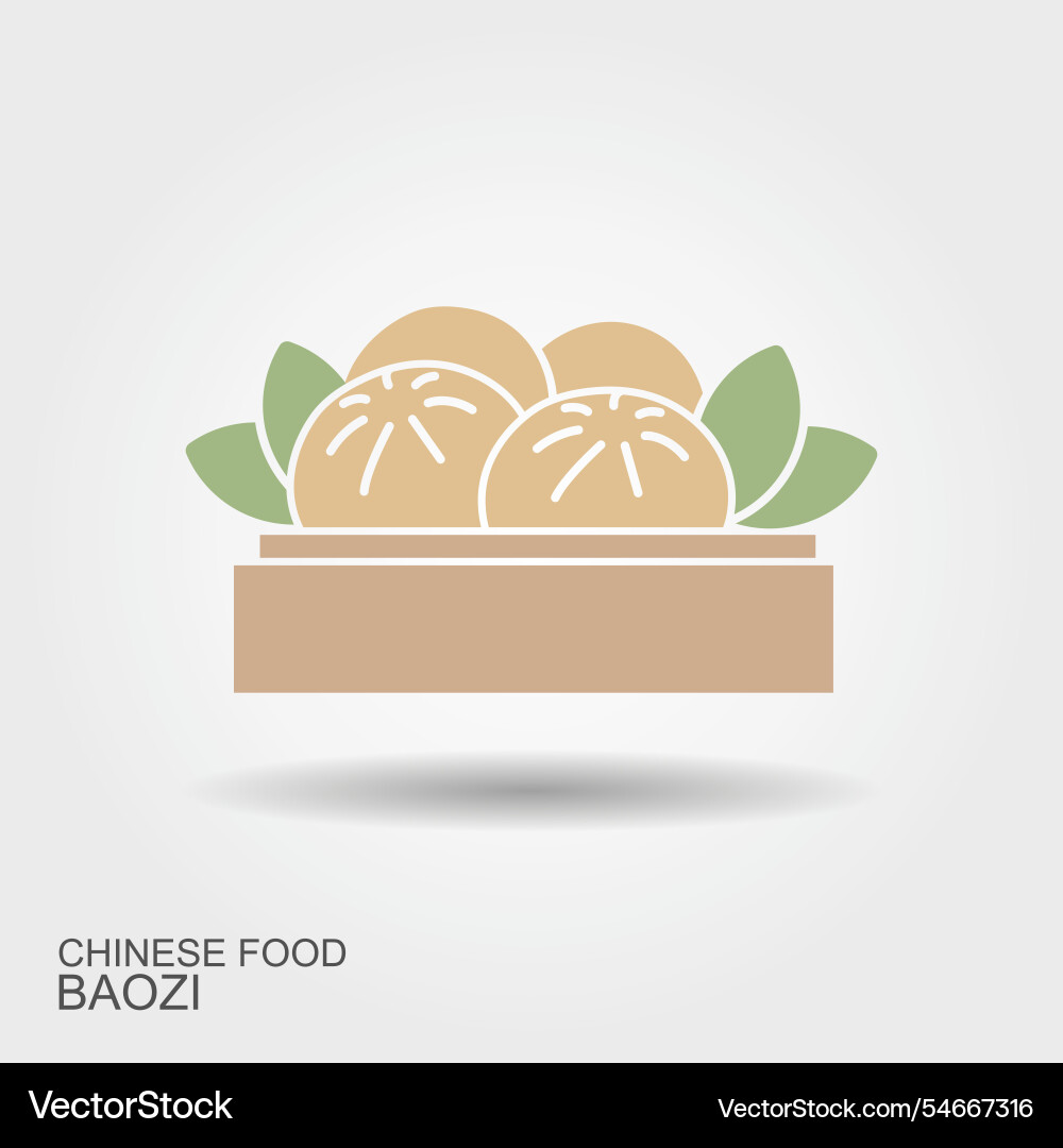 Baozi dumpling dim sum food element bao bun Vector Image