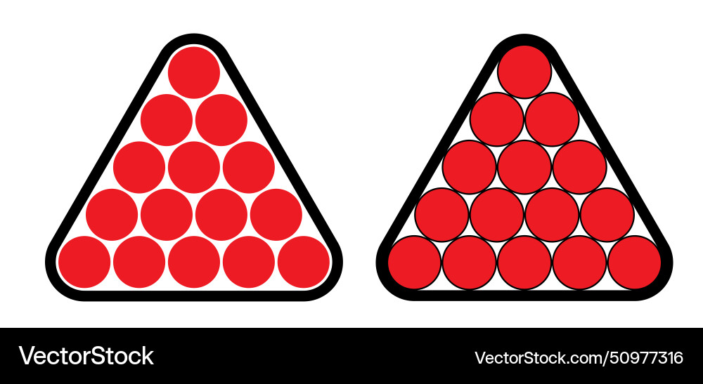 Billiard balls racked in triangle billiards Vector Image