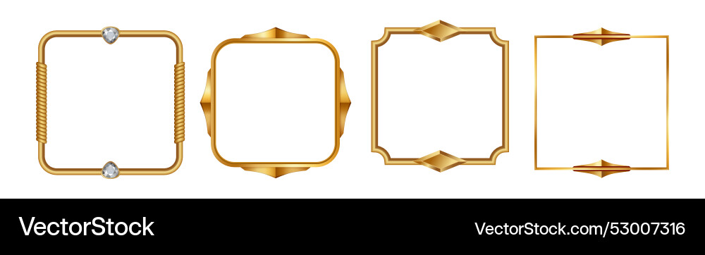 Game classic frame of gold with brilliants Vector Image