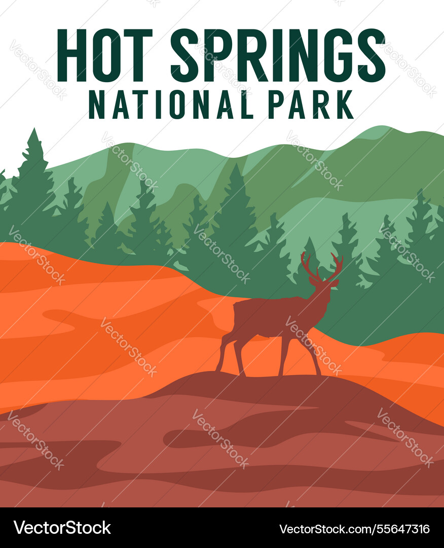 Hot springs national park with beautiful views Vector Image