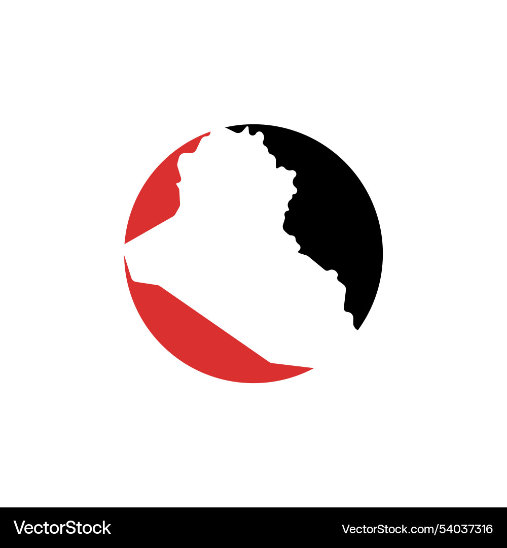 Iraq country map circle border icon Royalty Free Vector
