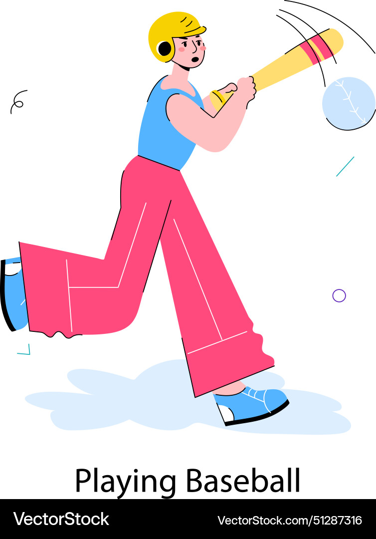 Playing baseball Royalty Free Vector Image - VectorStock