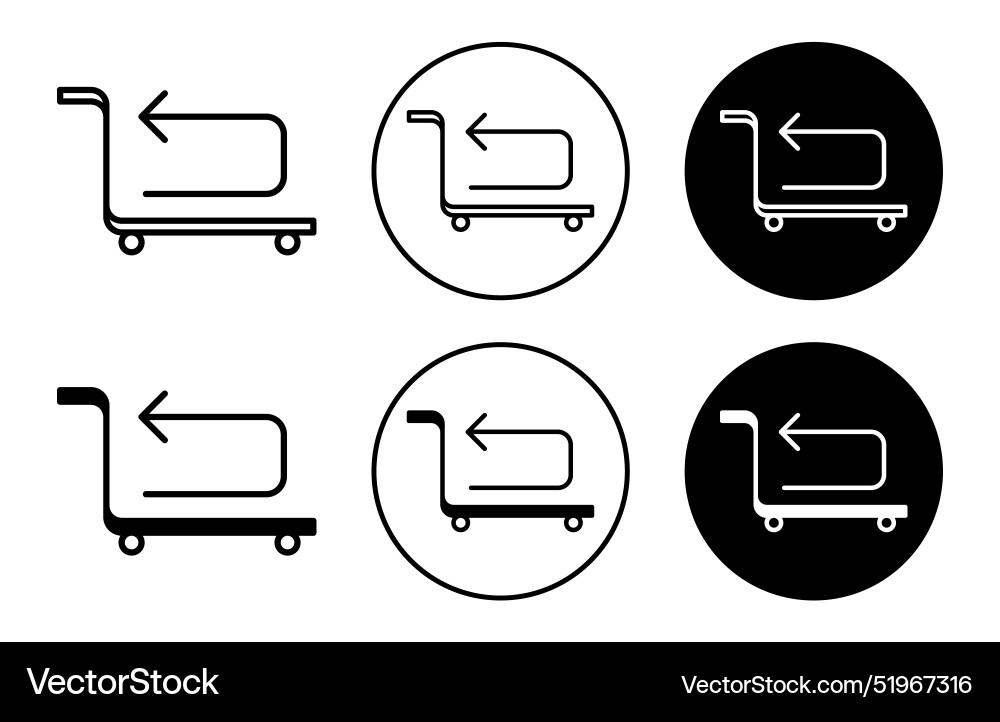 Return purchase flat line icon set Royalty Free Vector Image