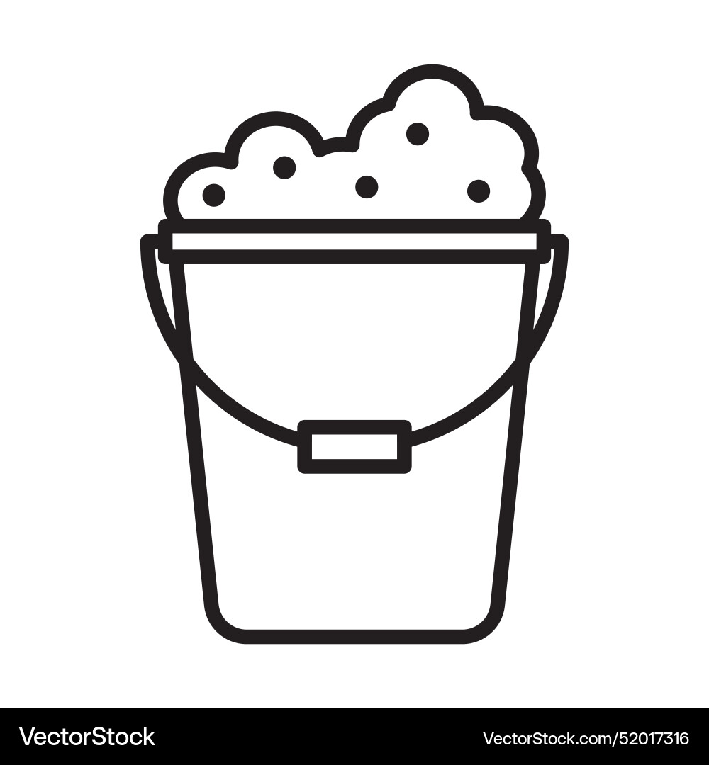 Sand bucket icon black line art Royalty Free Vector Image