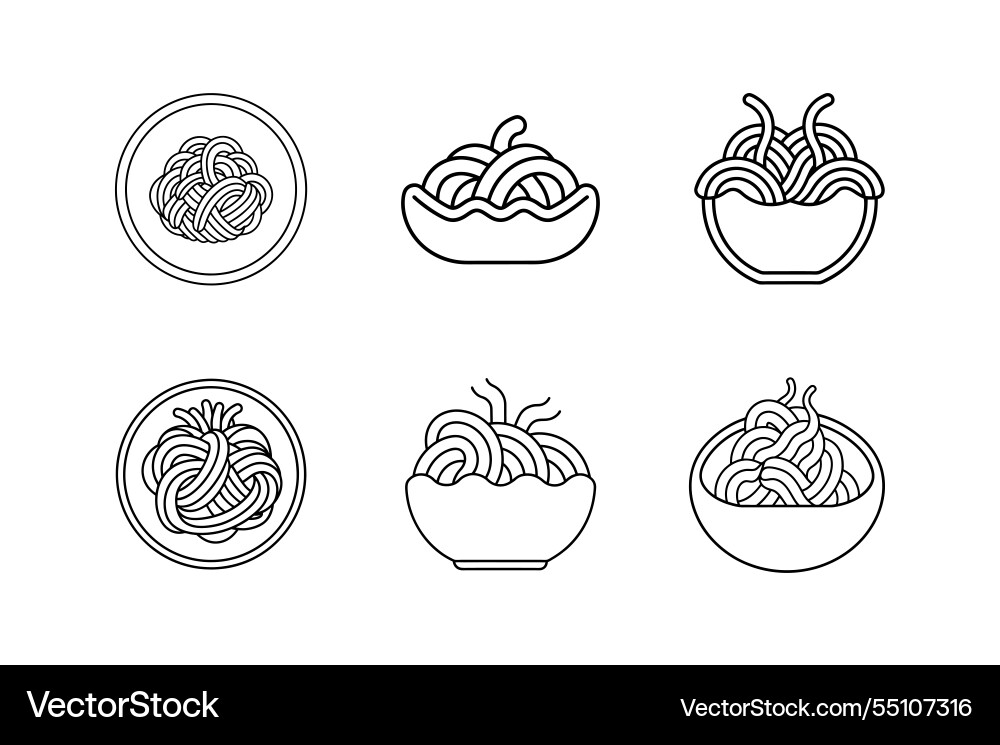 Spaghetti icon line art Royalty Free Vector Image