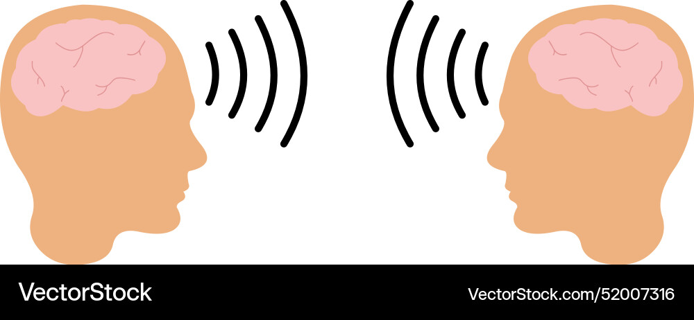 Telepathy brain waves Royalty Free Vector Image