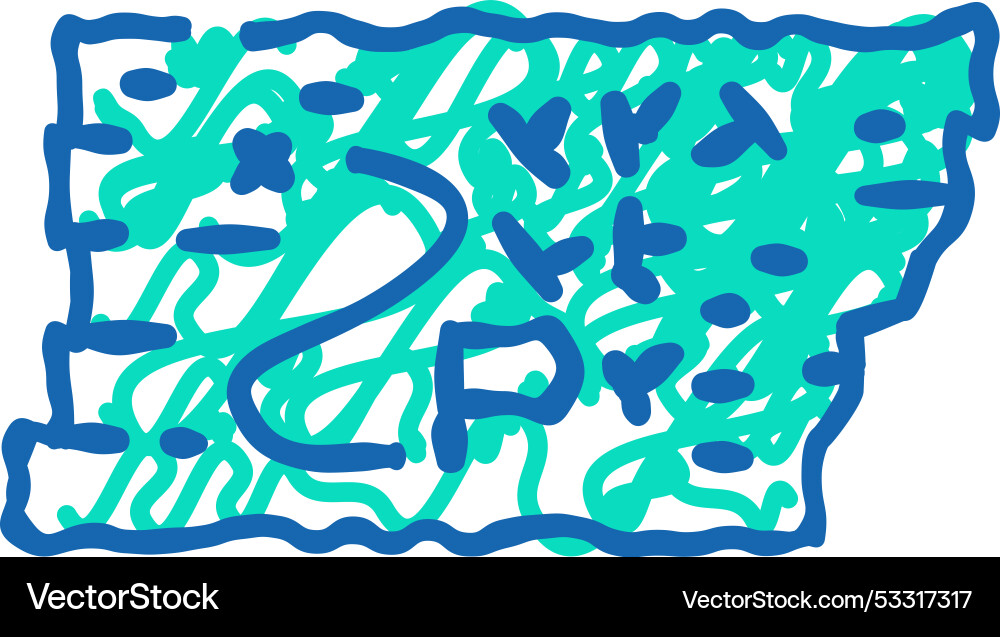 Board with map icon doodle Royalty Free Vector Image