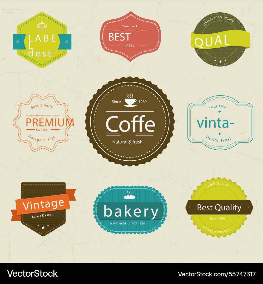 Coffee and bakery labels Royalty Free Vector Image