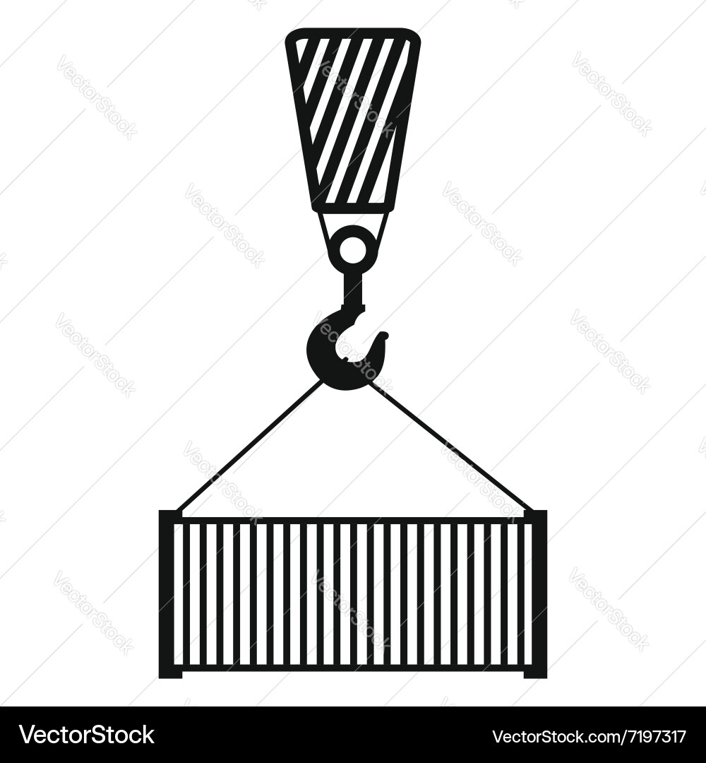 Crane lifts a container with cargo Royalty Free Vector Image