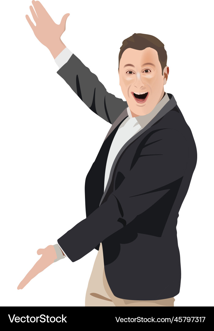 Distinguished person with open arms wide Vector Image