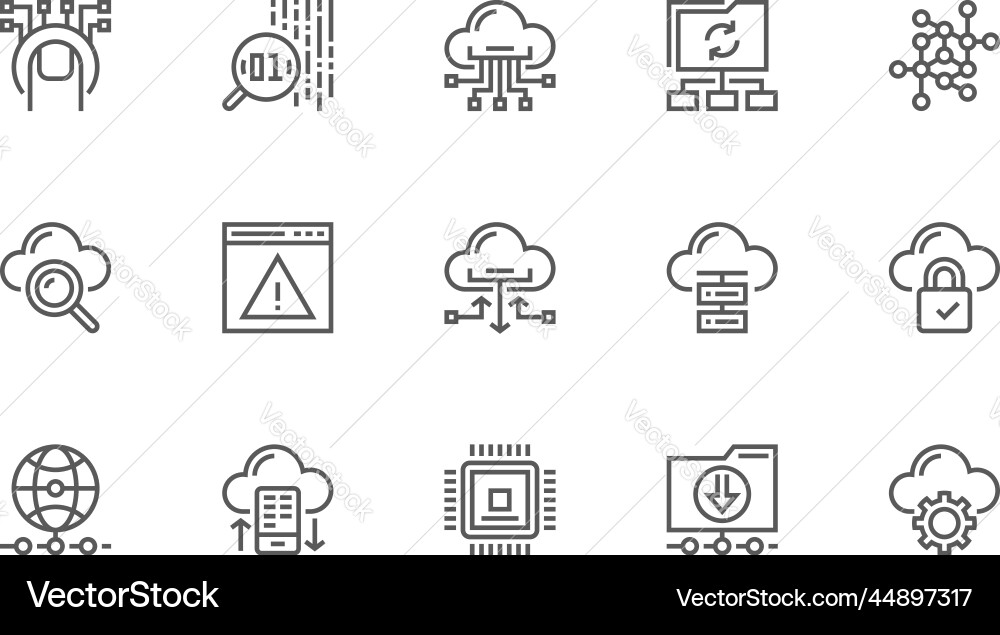 Global connection cloud data line icons Royalty Free Vector