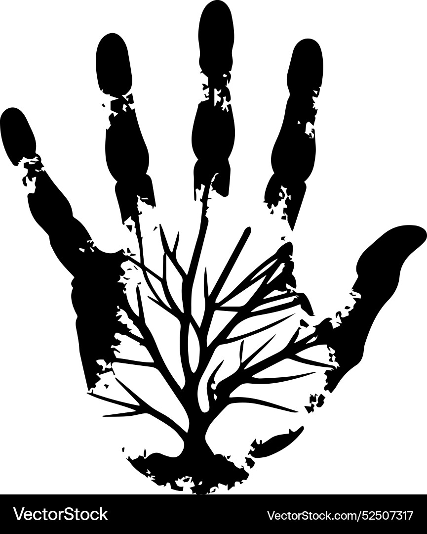 Gothic hand anatomy veins as tree roots Royalty Free Vector