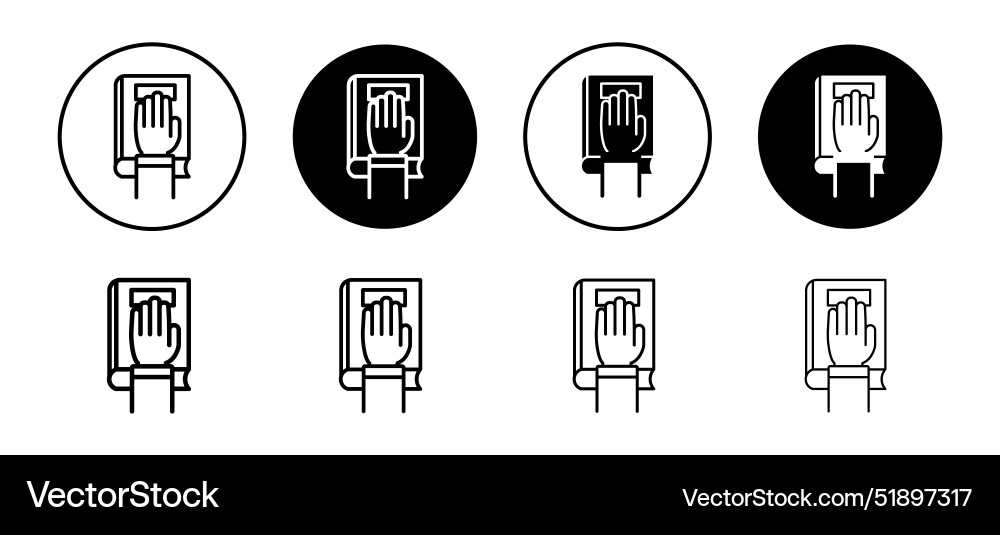 Oath icon set collection for web Royalty Free Vector Image