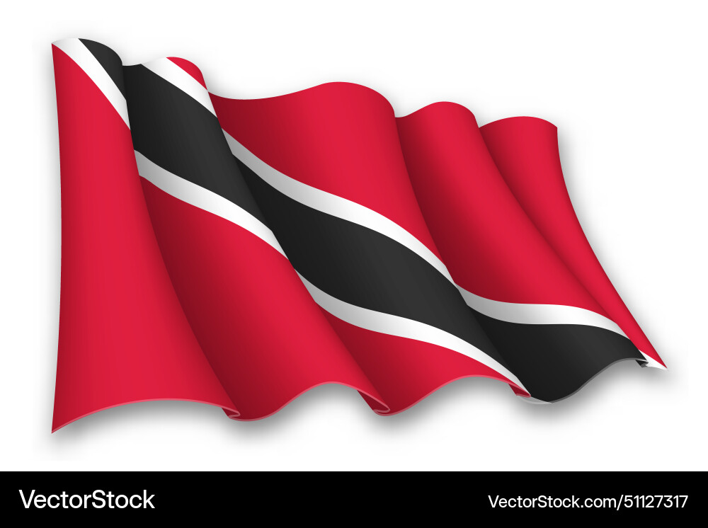 Realistic waving flag of trinidad and tobago Vector Image