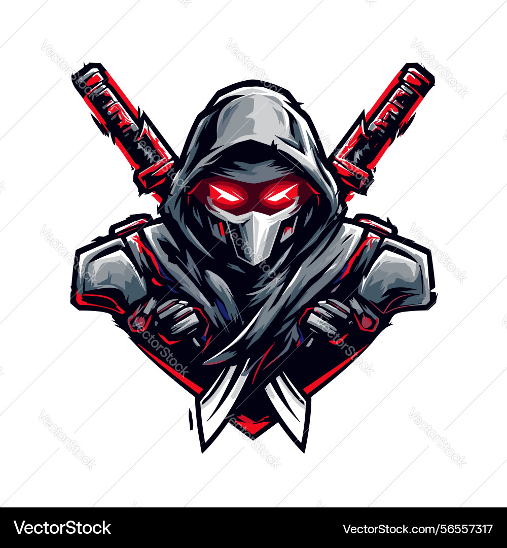Stealthy warrior esports logo Royalty Free Vector Image