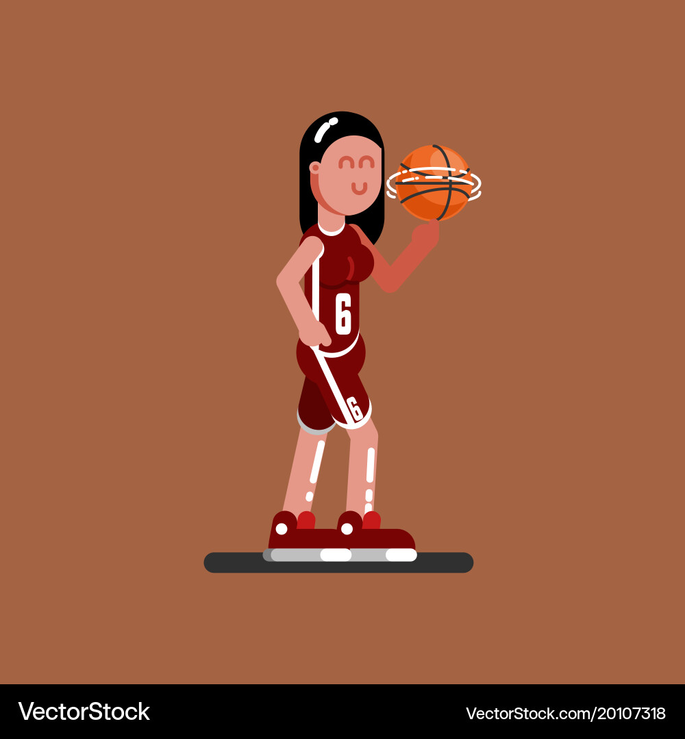 Basketball female player Royalty Free Vector Image