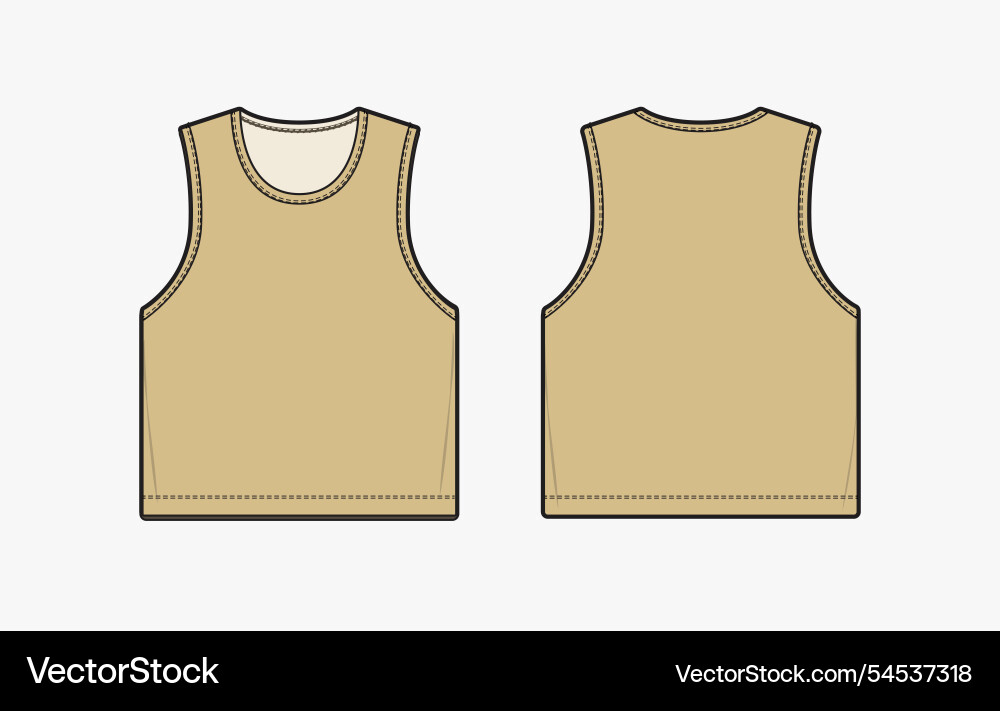 Boxy tank top sketch template Royalty Free Vector Image