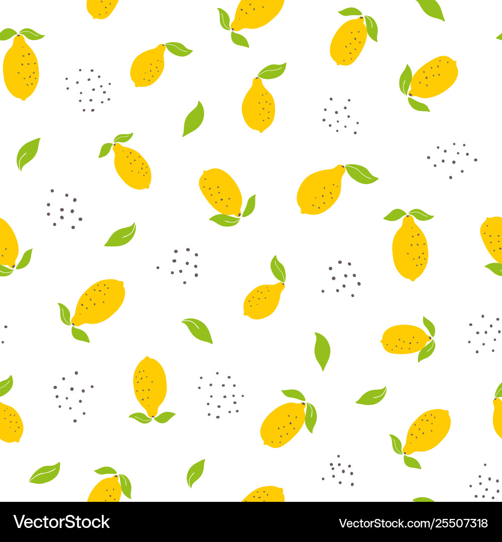 Childish seamless pattern with bright lemons Vector Image