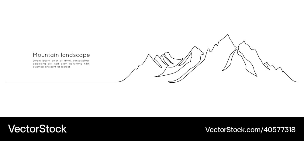 Continuous Mountain Line Drawing Royalty Free Vector Image