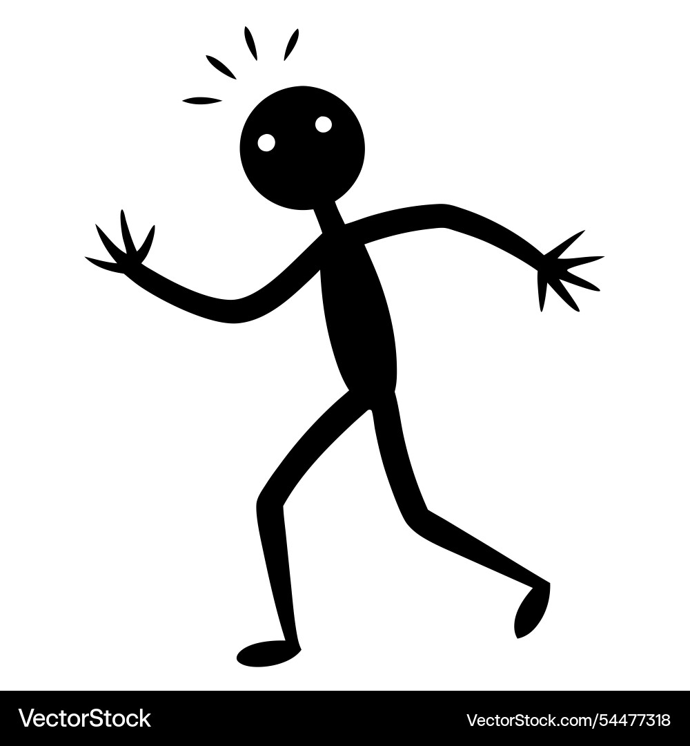 Dynamic stick figures in motion silhouette art Vector Image