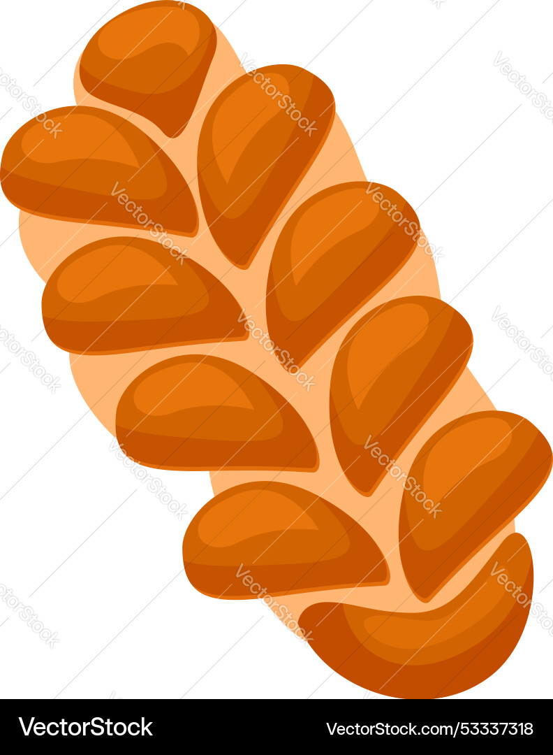 Freshly baked challah bread loaf with braided Vector Image
