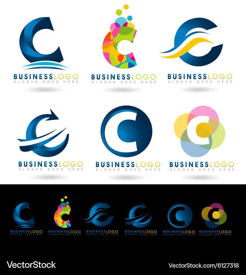 Modern C Logo Concepts Royalty Free Vector Image
