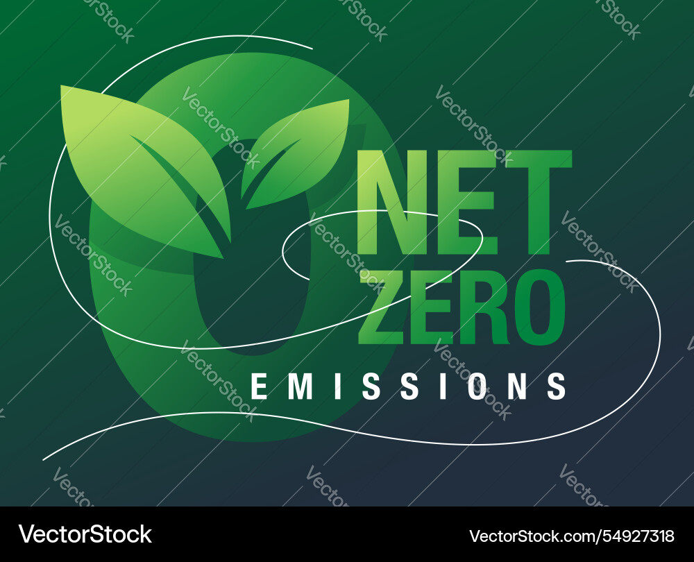 Net zero banner no carbon emissions Royalty Free Vector