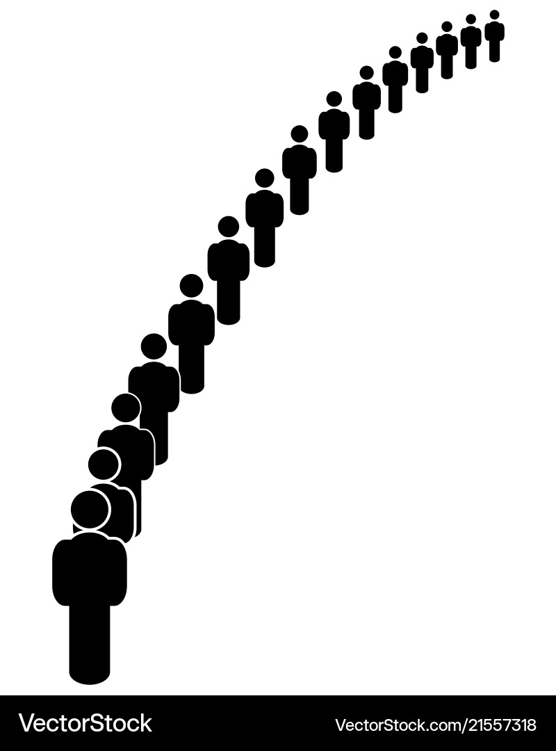 People in order Royalty Free Vector Image - VectorStock