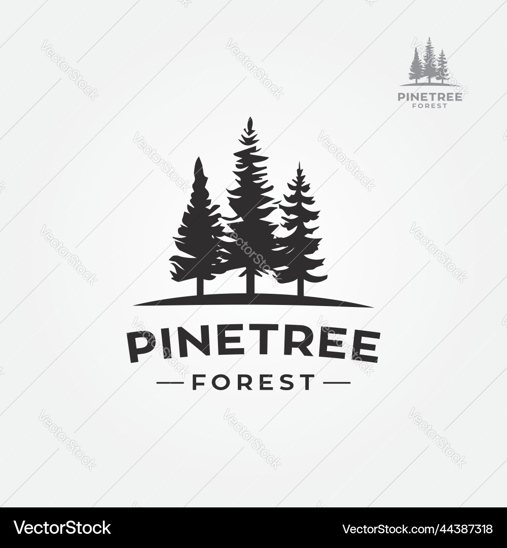 Pine tree forest logo Royalty Free Vector Image