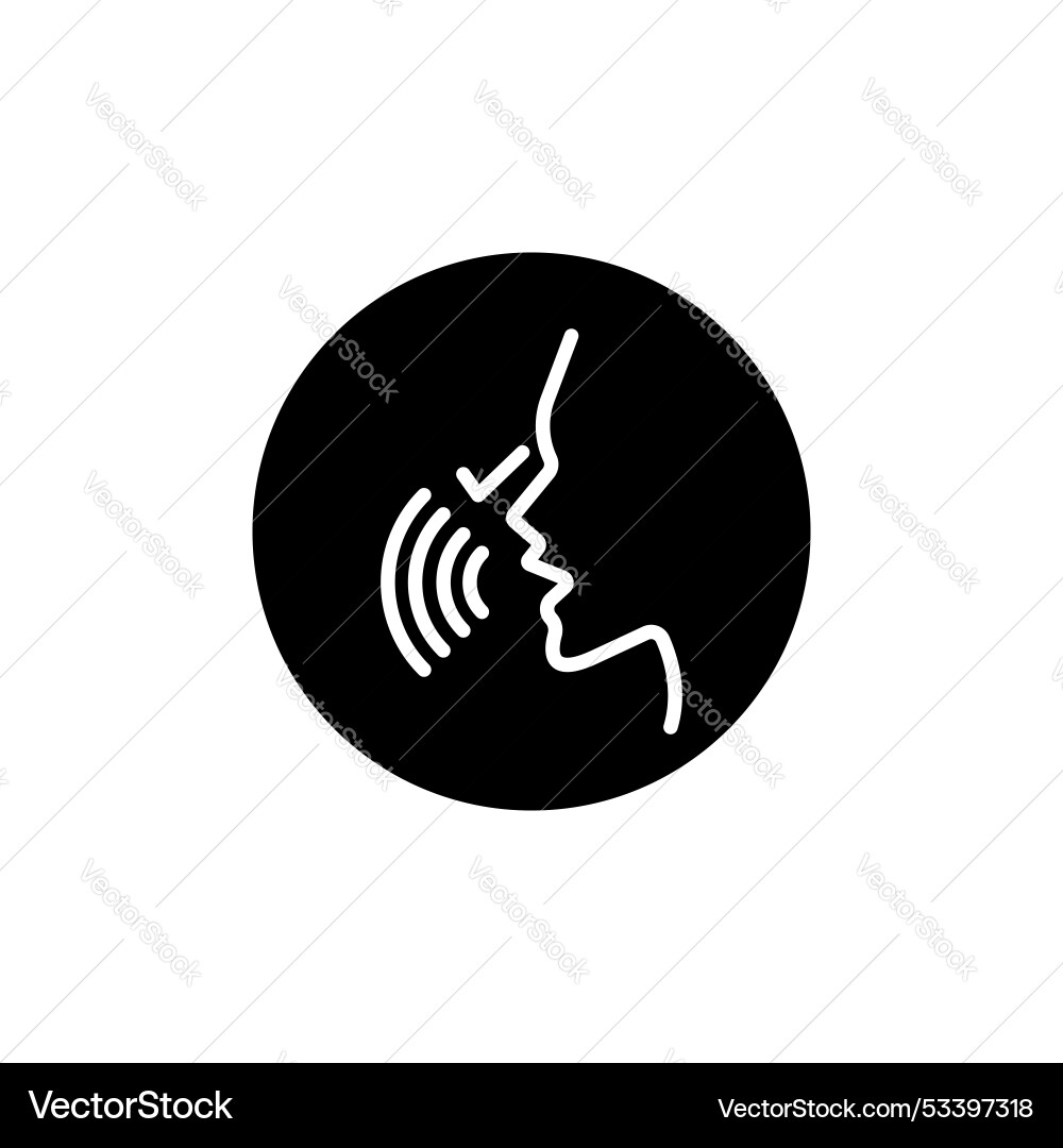 Voice control line icon isolated on white Vector Image
