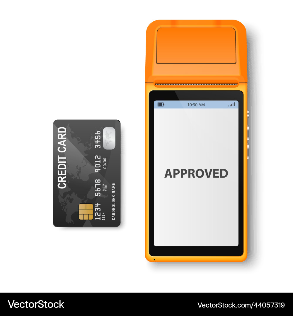 3d nfc payment machine with approved status Vector Image