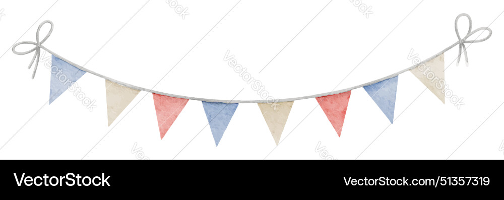 Bunting flag watercolor Royalty Free Vector Image