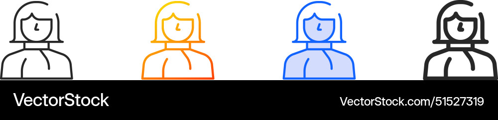 Customer iconthin linear gradient blue stroke Vector Image