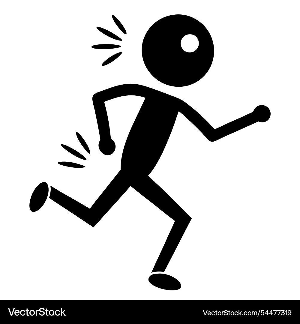 Dynamic stick figures in motion silhouette art Vector Image