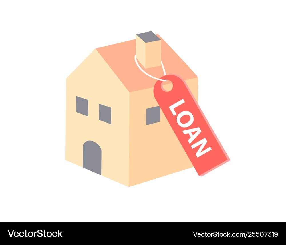 House hanging loan labels Royalty Free Vector Image