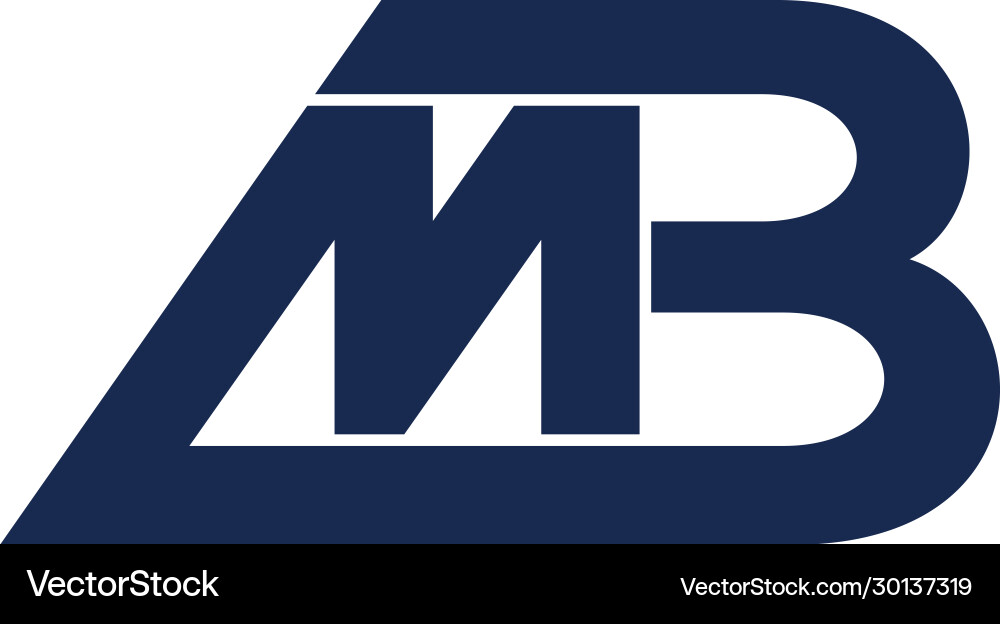 Letter mb linked geometric line motion design Vector Image