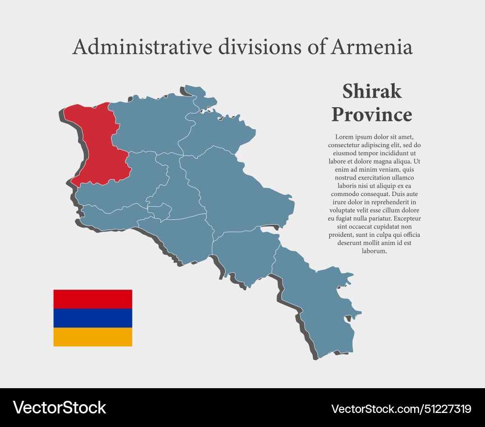 Map armenia province shirak Royalty Free Vector Image