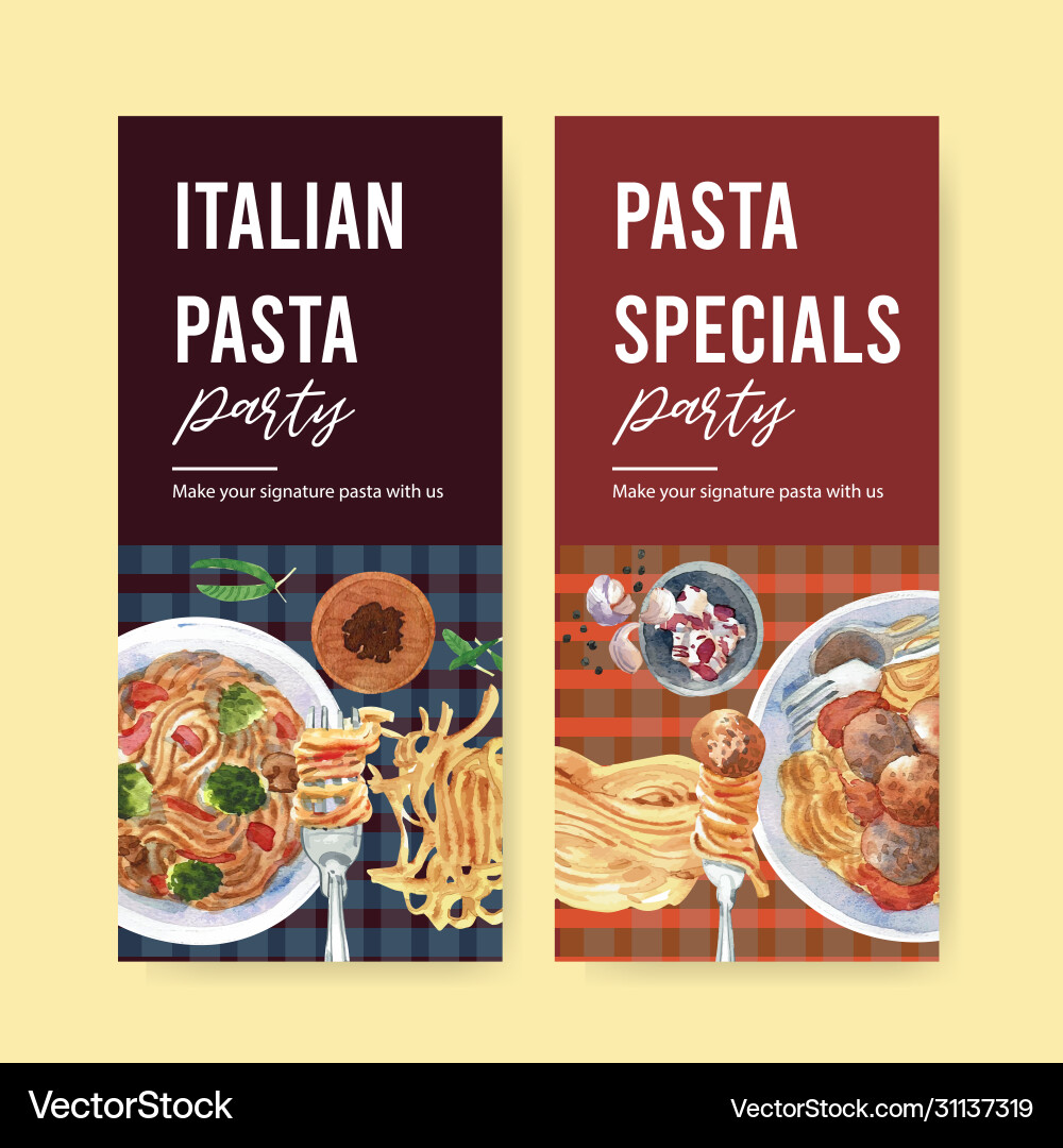 Pasta flyer design with pepper fork Royalty Free Vector
