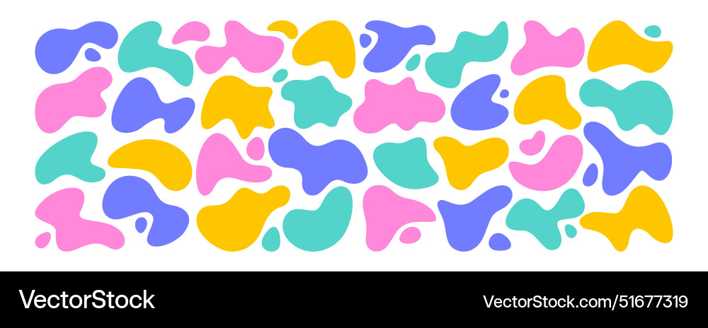 Set of neon gradient irregular liquid blobs Vector Image