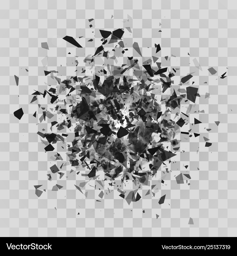 Shatter and destruction effect abstract cloud Vector Image