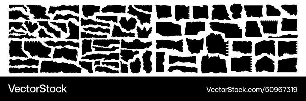 Torn paper frames with jagged edges ripped Vector Image